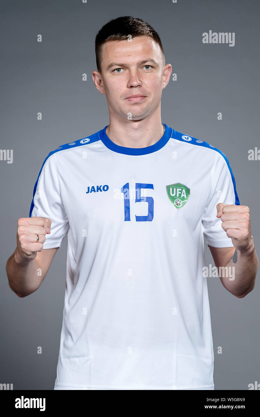 Creative portrait of Egor Krimets of Uzbekistan national football team ...