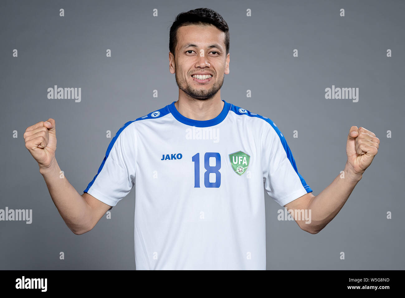 Creative portrait of Fozil Musaev of Uzbekistan national football team ...