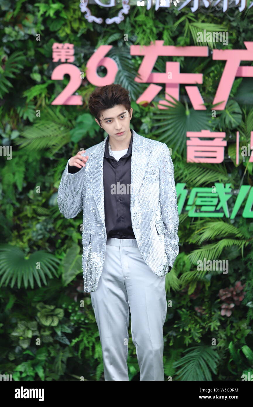 Singer and rapper Cai Xukun of Chinese boy group Nine Percent poses as ...