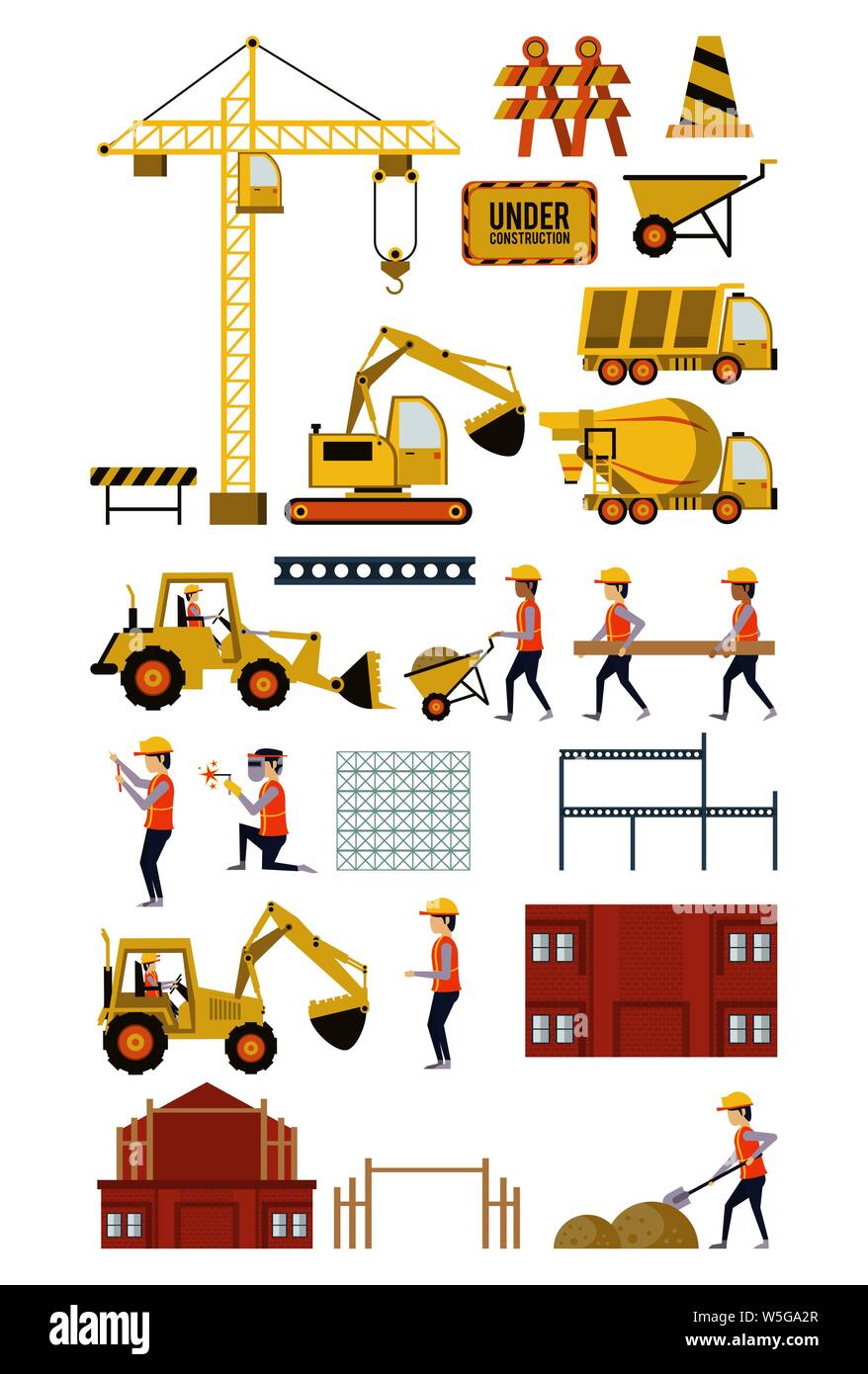 Set of under construction icons Stock Vector Image & Art - Alamy