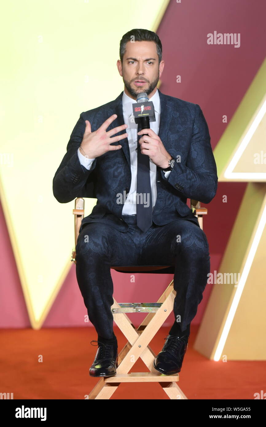 American actor and singer Zachary Levi attends a premiere event for his ...