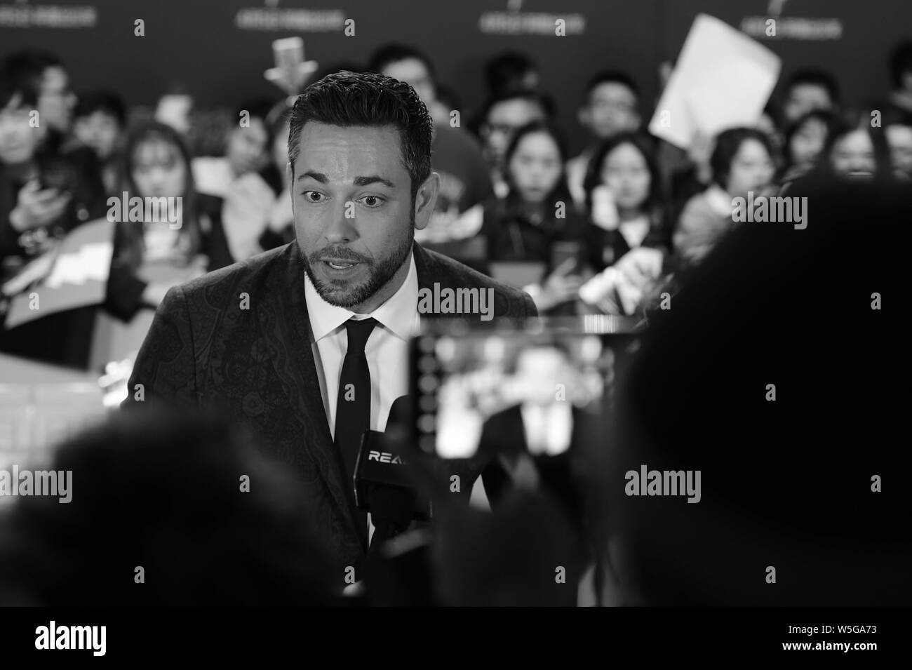 American actor and singer Zachary Levi attends a premiere event for his ...