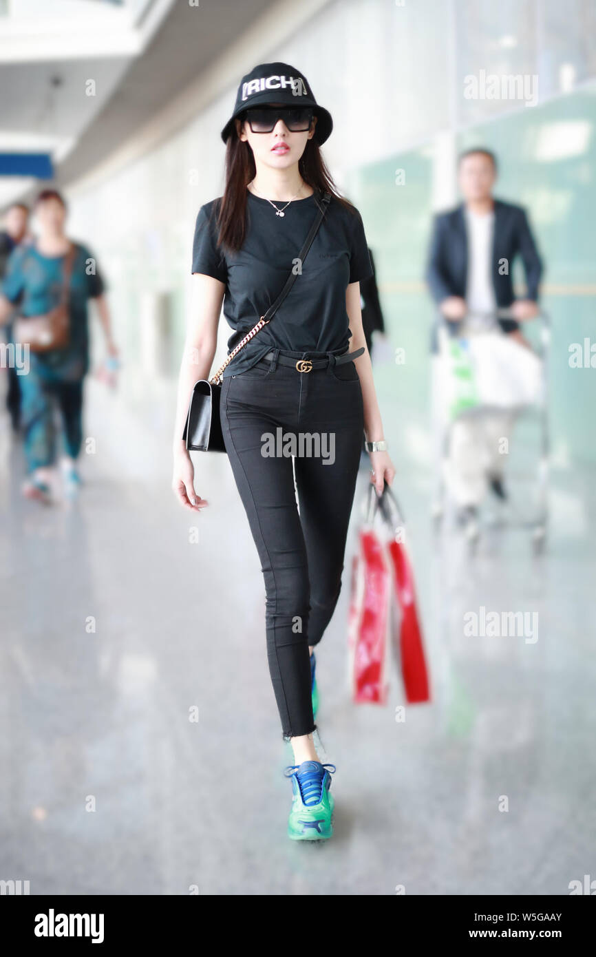 Chinese actress Crystal Zhang or Zhang Tian'ai arrives at the Beijing ...