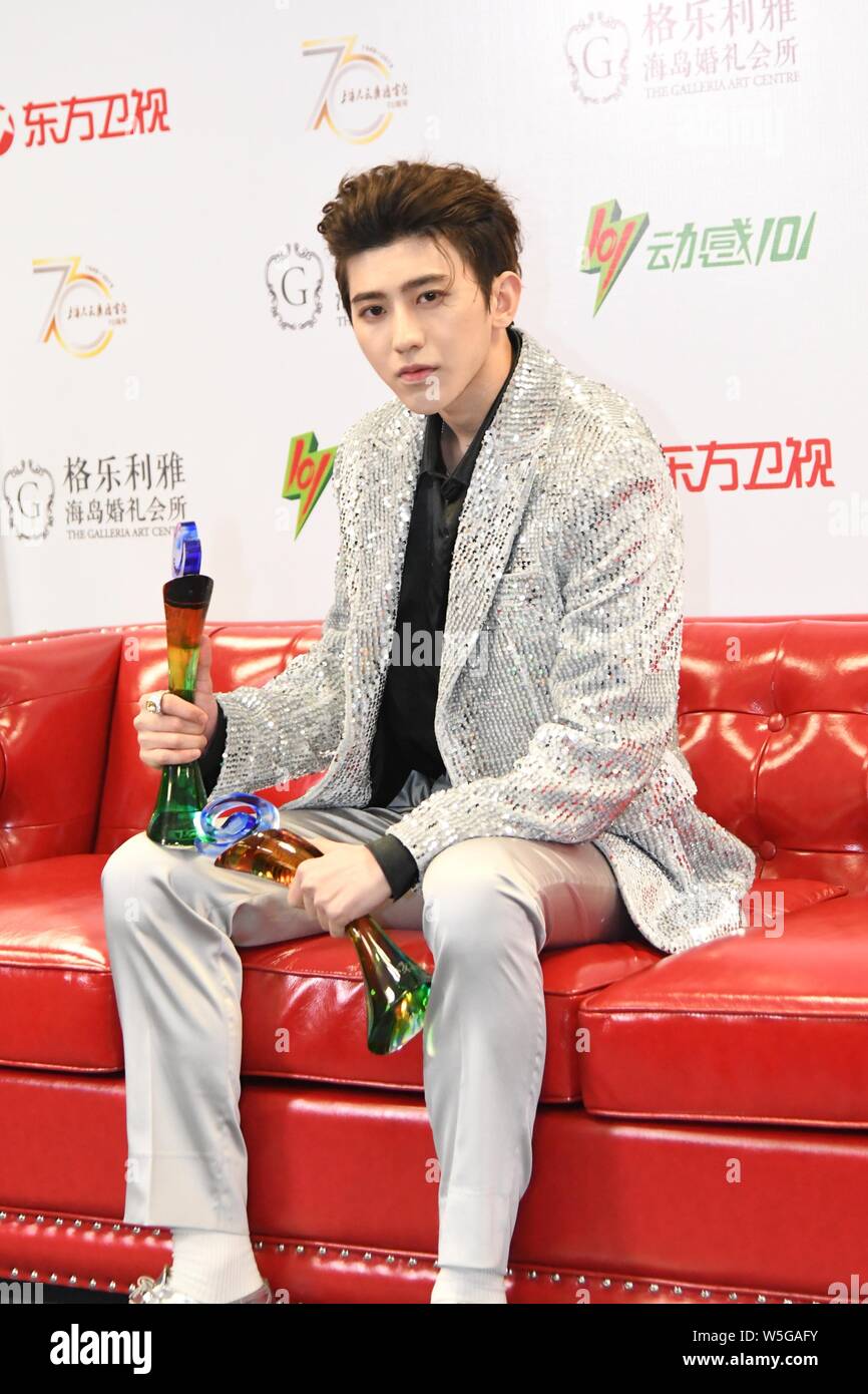 Singer and rapper Cai Xukun of Chinese boy group Nine Percent poses ...