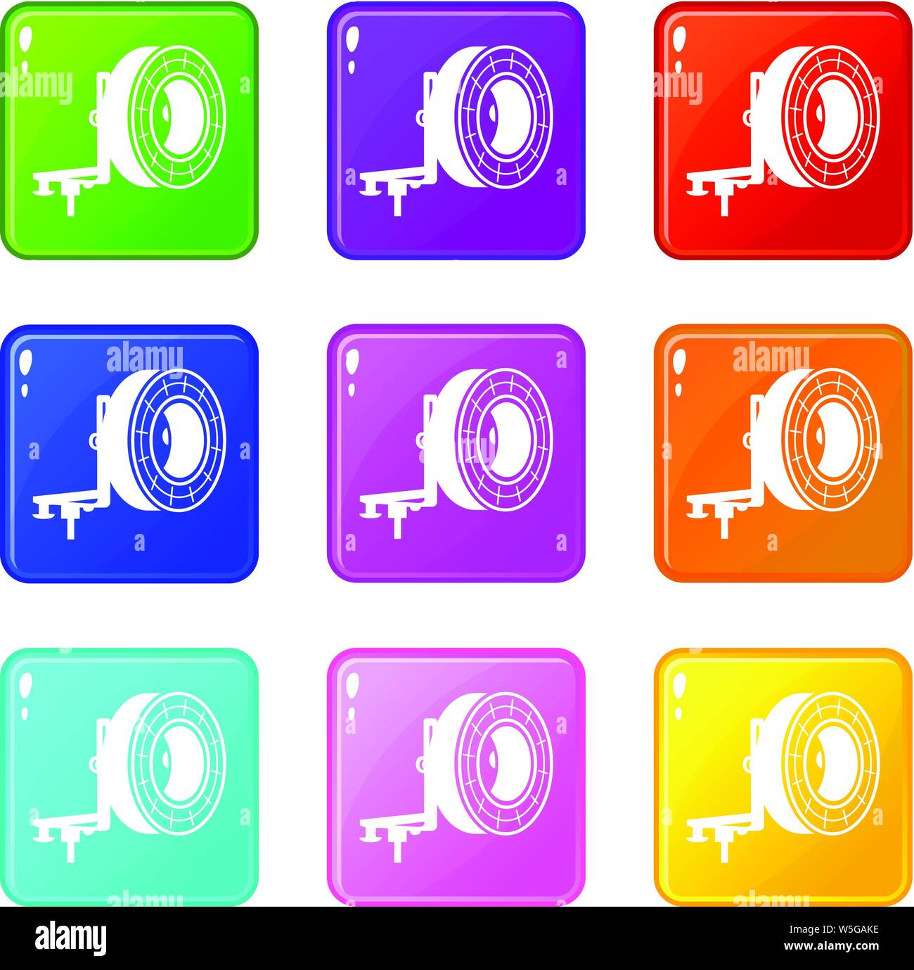 Studio lighting icons set 9 color collection Stock Vector Image & Art ...