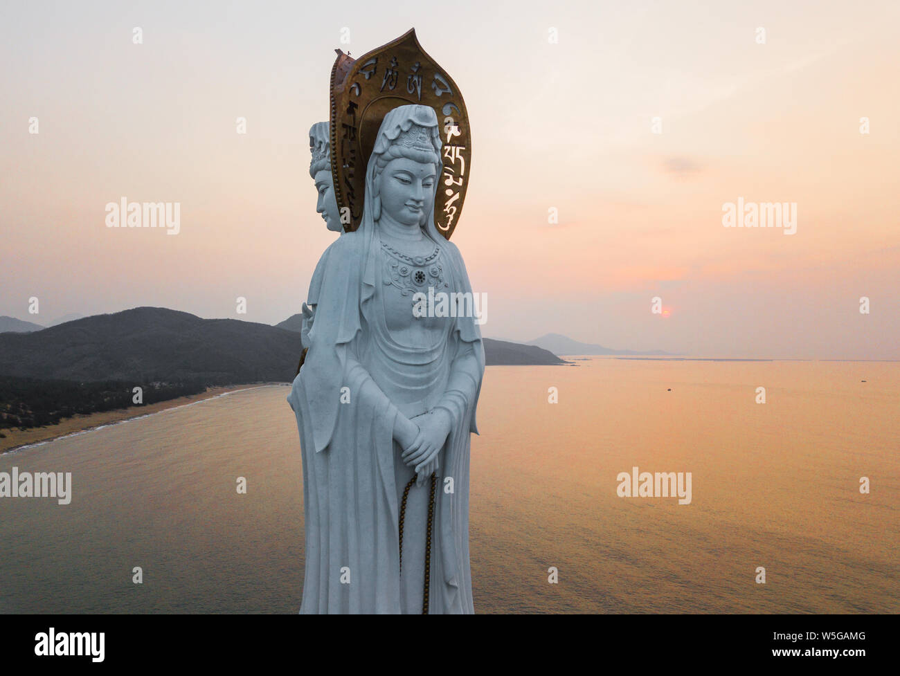 View of the Guanyin of Nanshan statue near the Nanshan Temple of Sanya ...