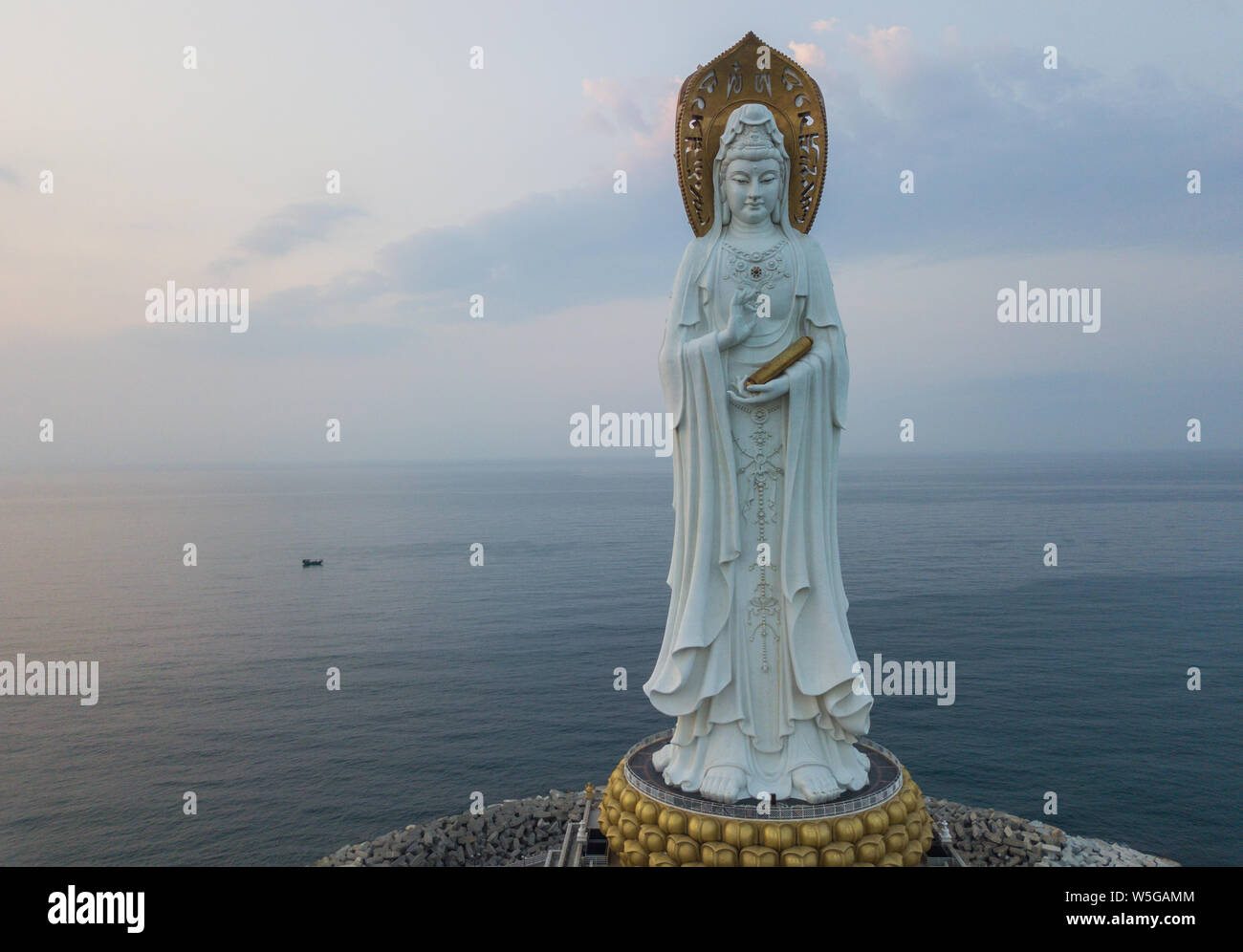 View of the Guanyin of Nanshan statue near the Nanshan Temple of Sanya ...