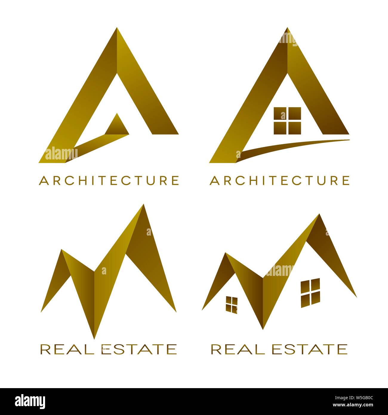 Architecture logo design. Real estate icons on white background Stock ...