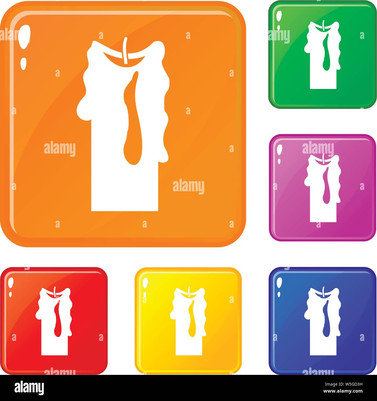 Decorative candle icons set vector color Stock Vector Image & Art - Alamy