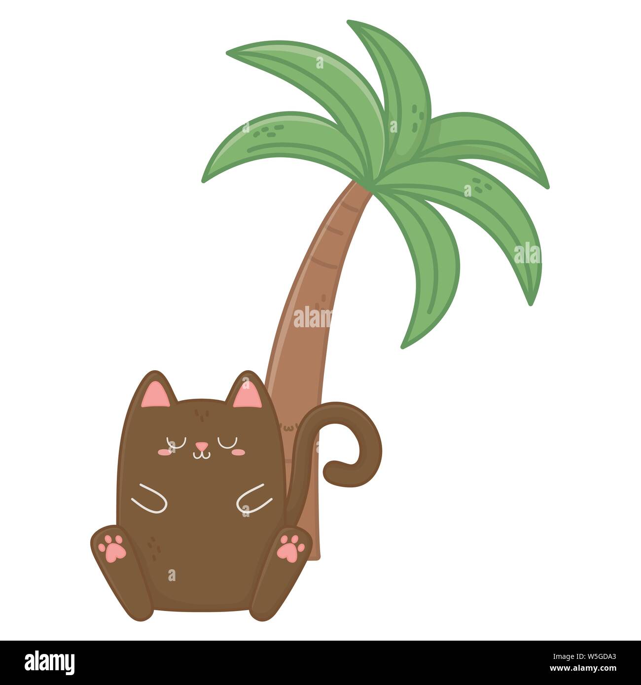 Cat palm tree Stock Vector Images - Alamy