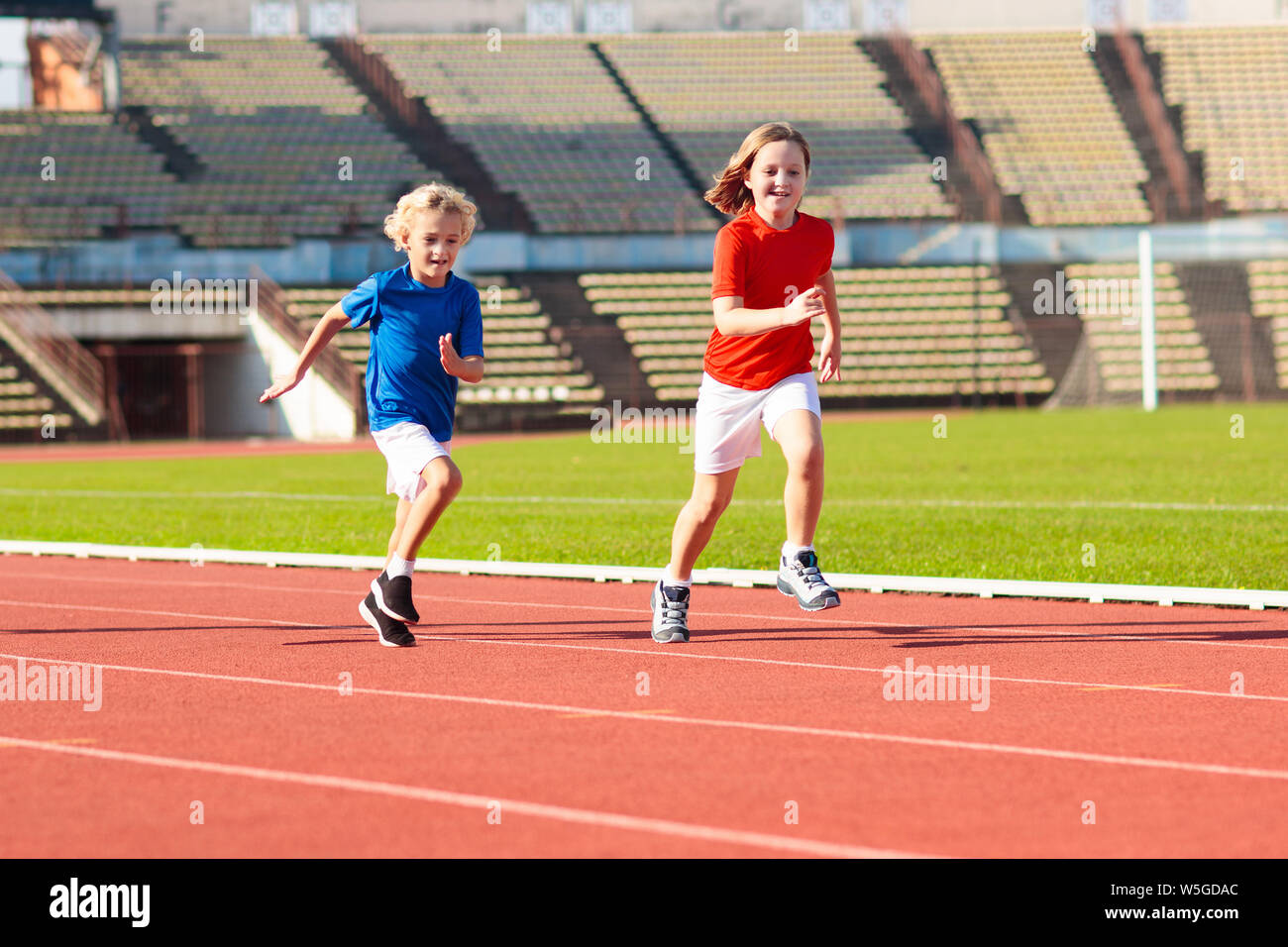 Kids Running Track Clipart