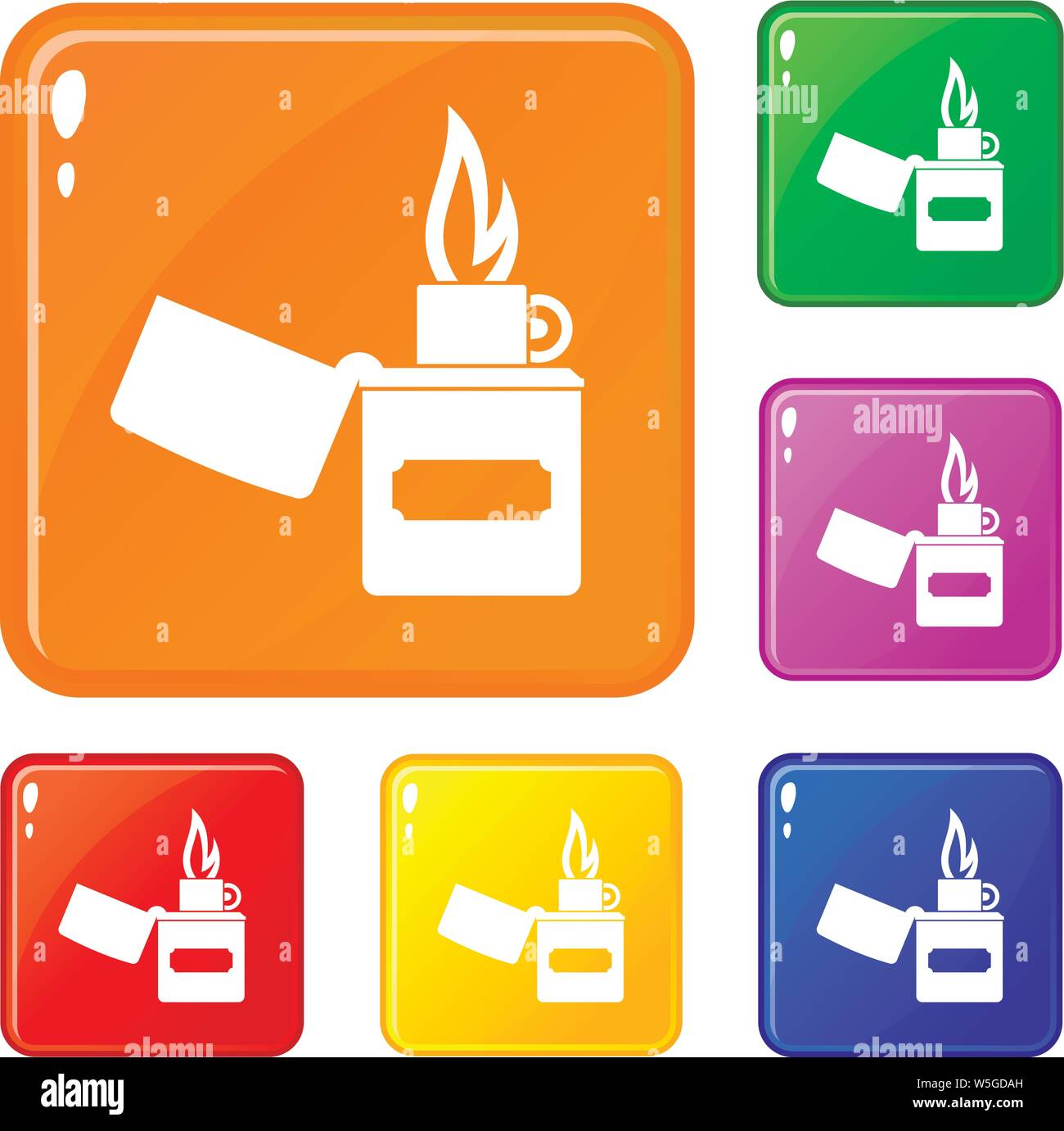 Lighter icons set vector color Stock Vector Image & Art - Alamy