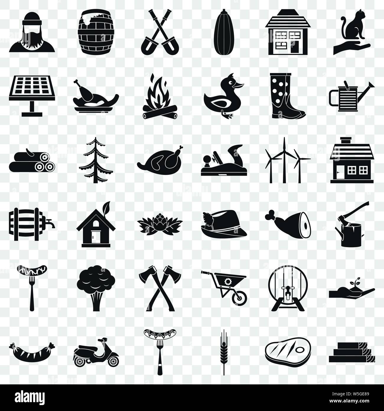 Farm icons set, simple style Stock Vector Image & Art - Alamy