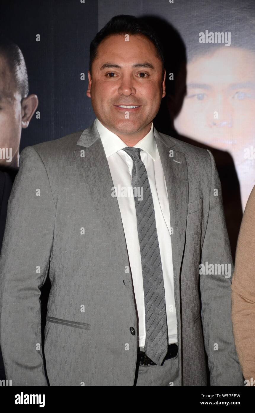 American former professional boxer Oscar De La Hoya attends a press ...