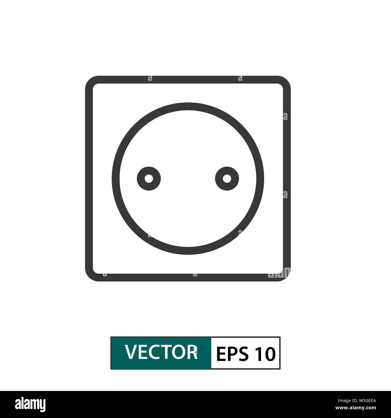 Electrical outlet icon. Outline style. Isolated on white background ...