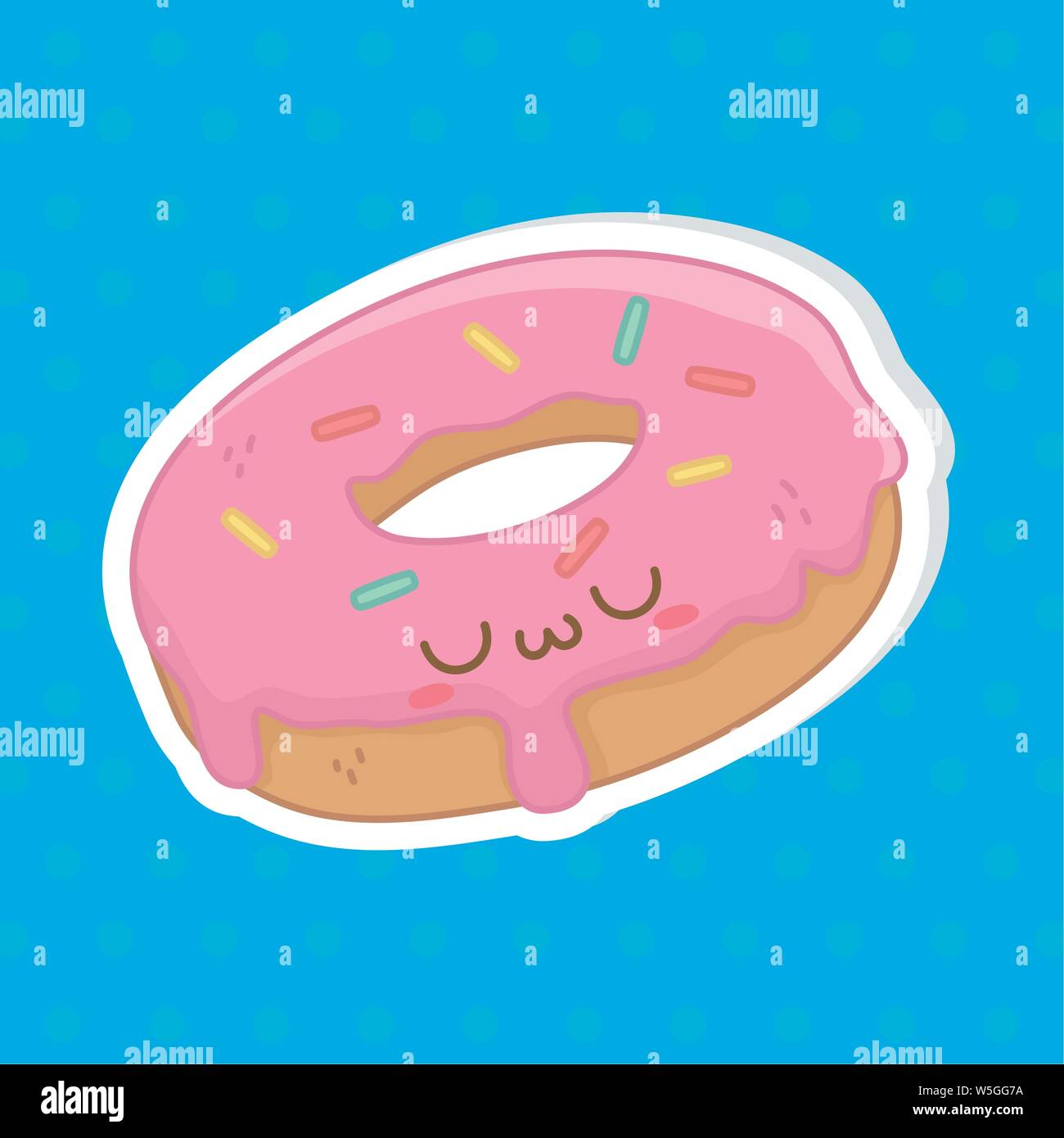 Donut cartoon design, Kawaii expression cute character funny and ...