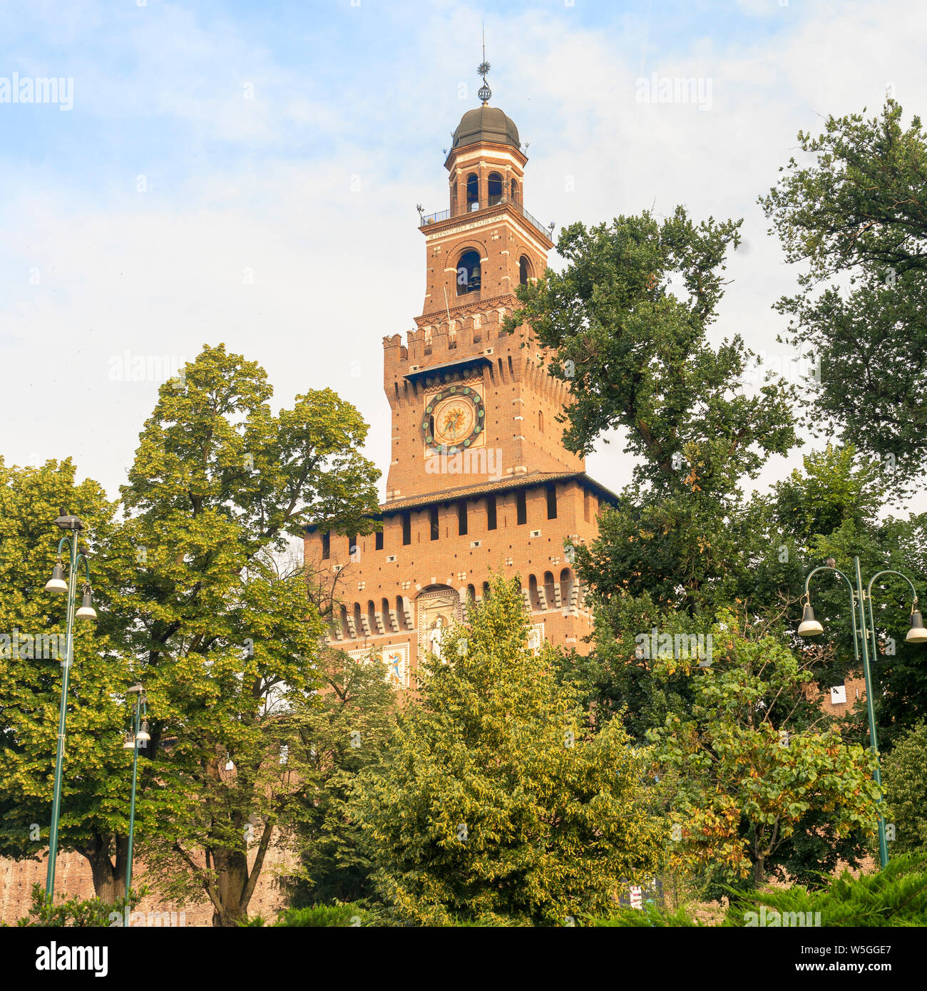 Milan, Lombardy, Italy: the medieval castle known as Castello Sforzesco ...