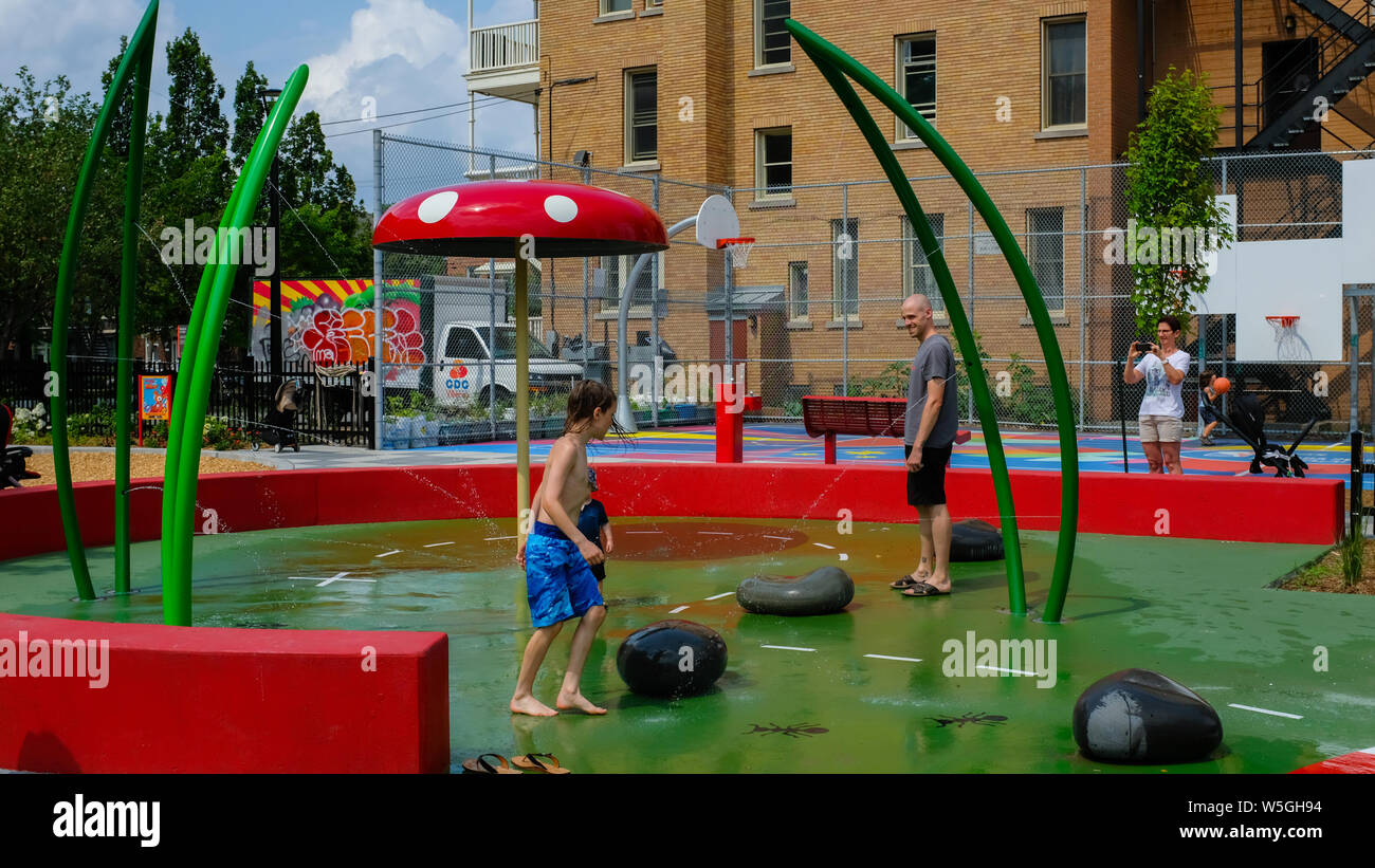 Playground, Villeray Neighbourhood , Montreal Stock Photo - Alamy
