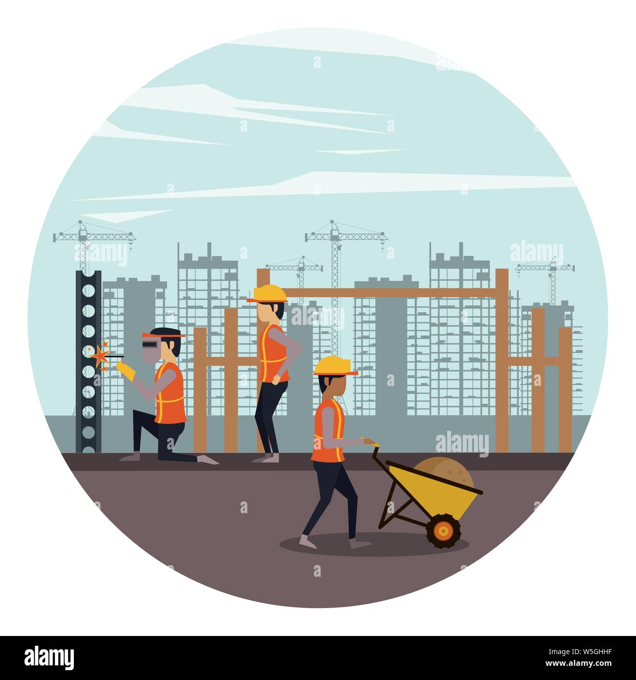 Tall round buildings Stock Vector Images - Alamy