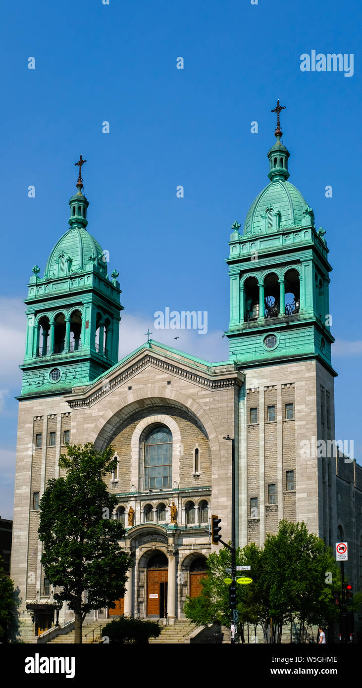 Church, Jarry Street, Villeray Montreal Stock Photo - Alamy