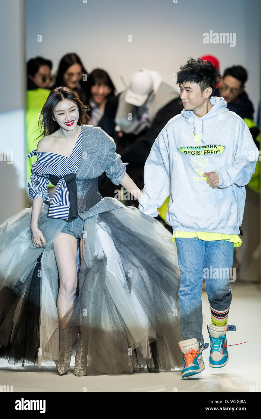 Chinese actress Qin Lan, left, and Hong Kong singer, actor and designer ...
