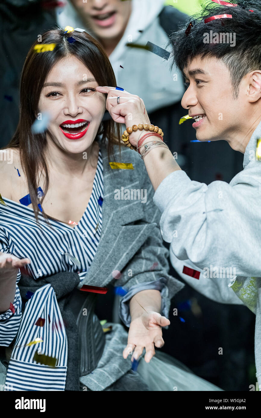 Chinese actress Qin Lan, left, and Hong Kong singer, actor and designer ...