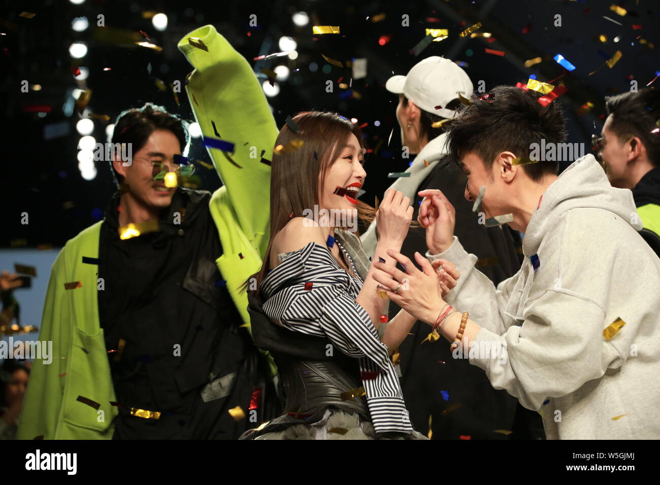 Chinese actress Qin Lan, left, and Hong Kong singer, actor and designer ...