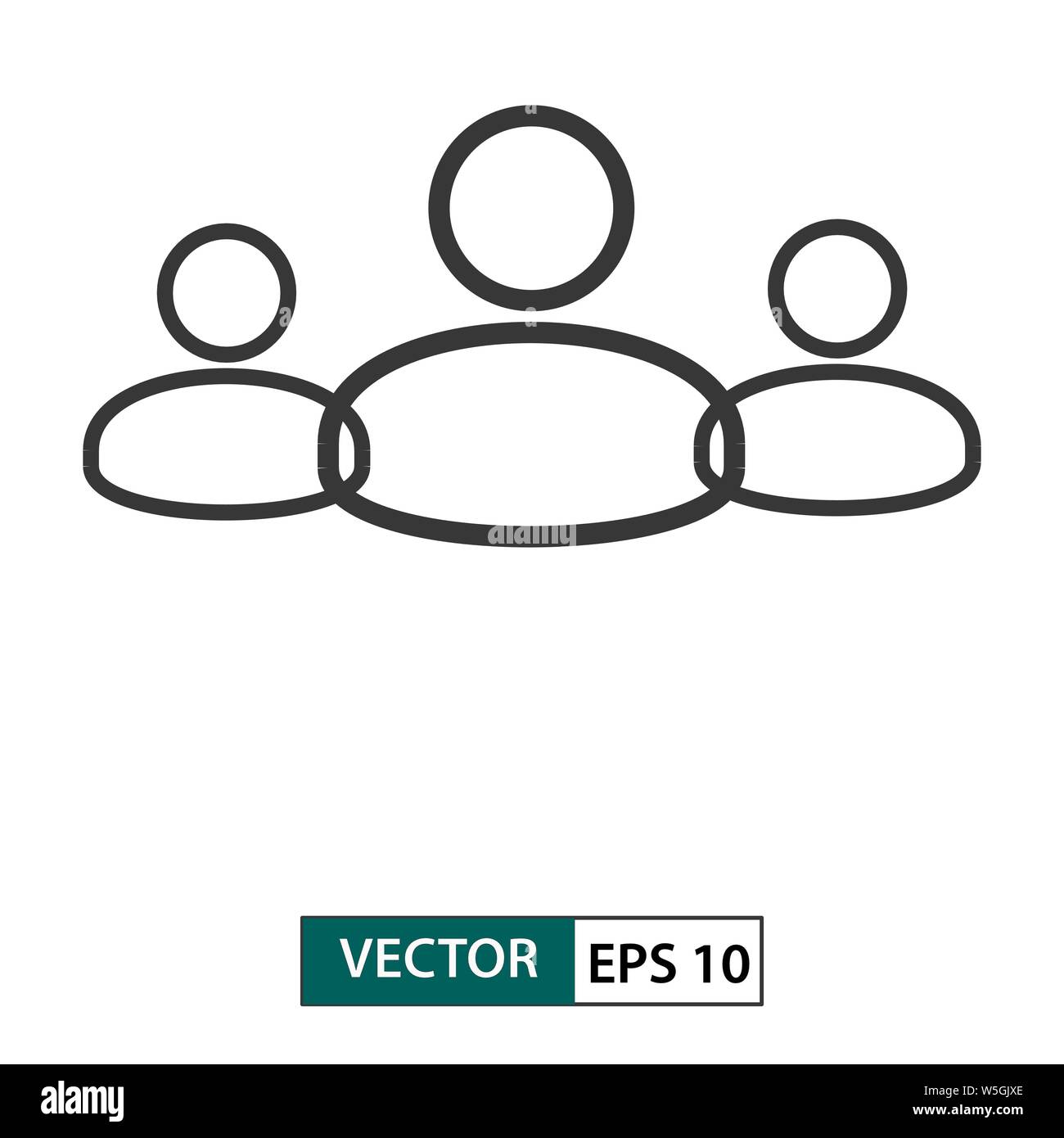 Team / Poeple icon. Outline style. Isolated on white background. Vector ...