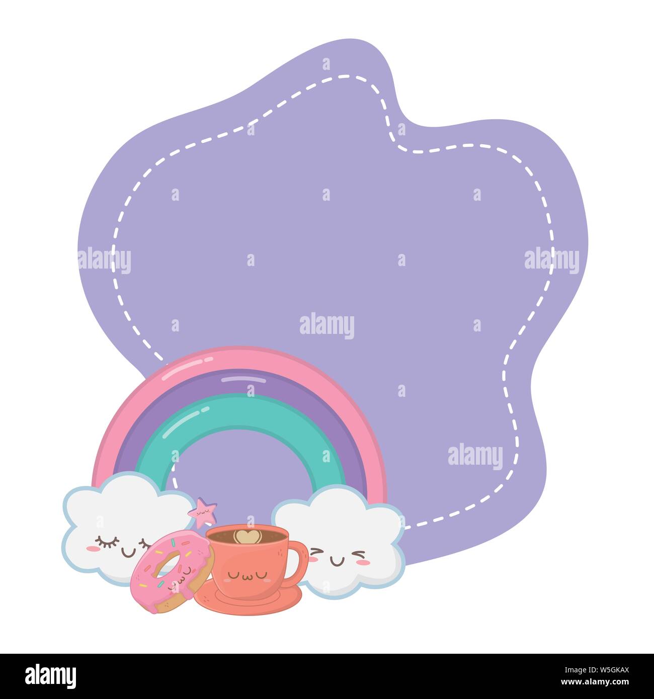 cartoons set design, Kawaii expression cute character funny and ...
