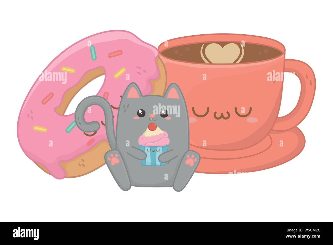 Cartoons design, Kawaii expression cute character funny and emoticon ...