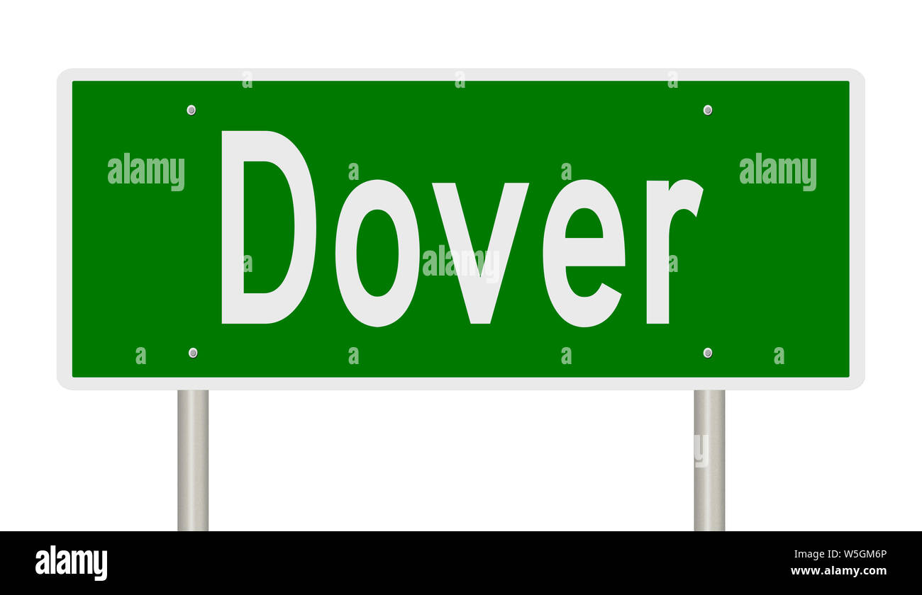 Rendering of a green highway sign for Dover Stock Photo - Alamy