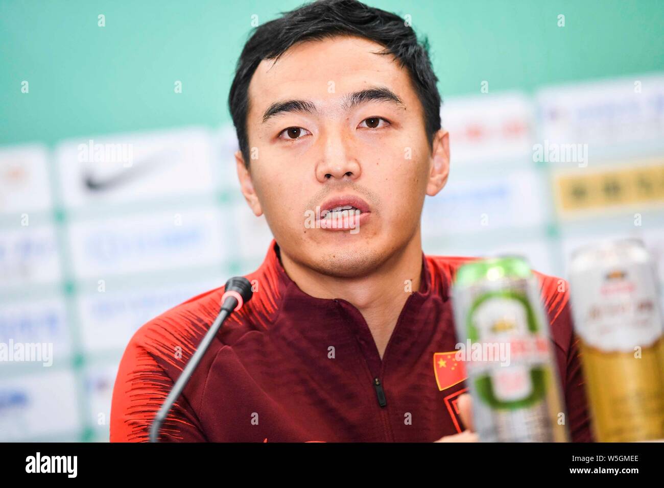 Feng Xiaoting of China national football team attends a press ...