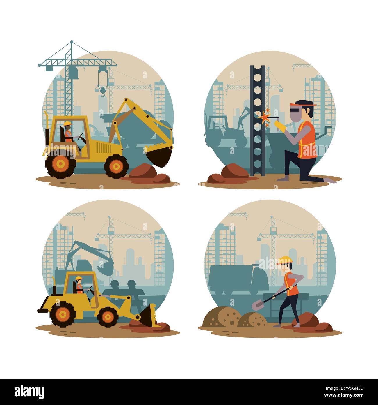 Set of under construction icons Stock Vector Image & Art - Alamy