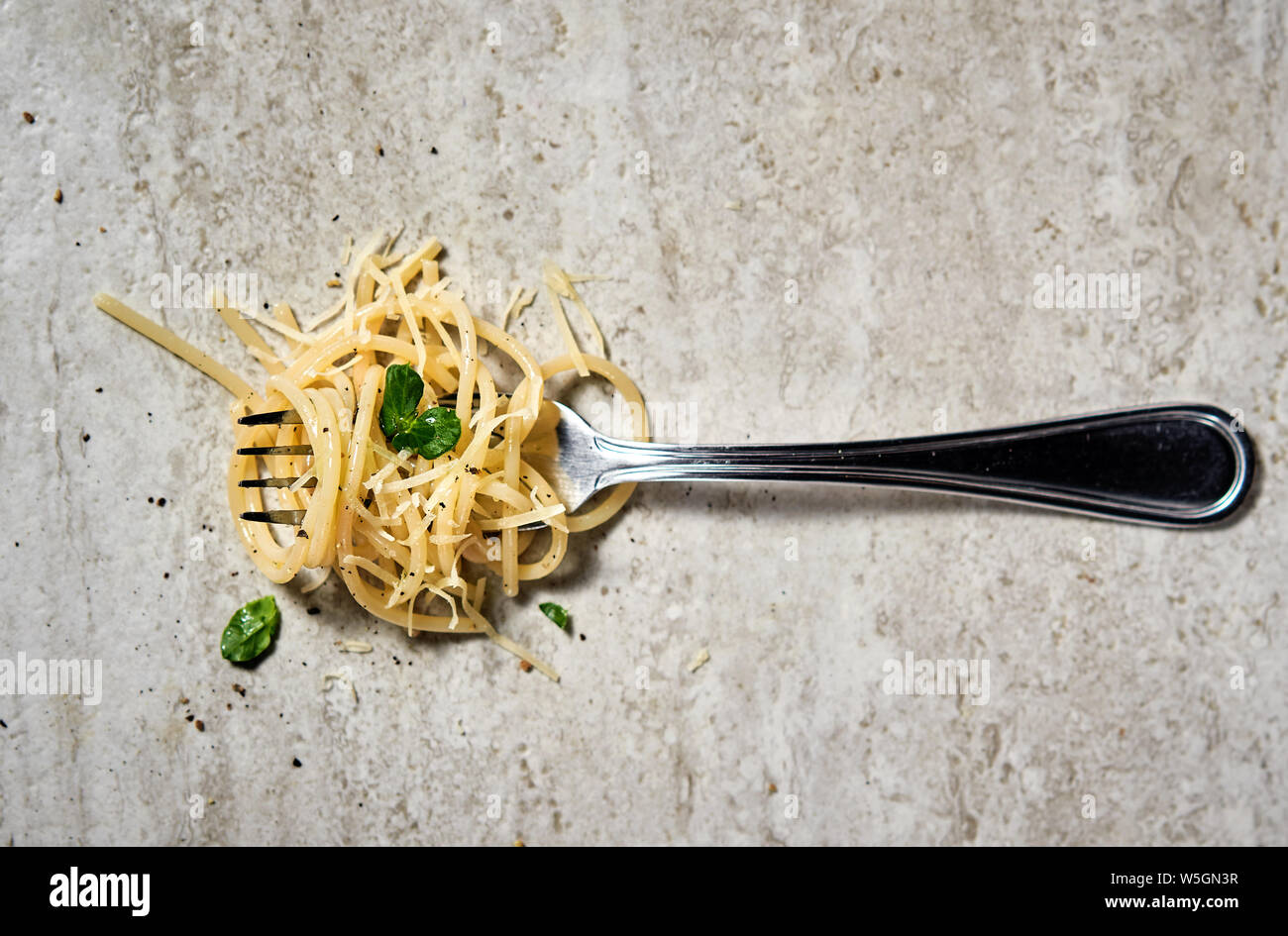 Fork spaghetti place text hi-res stock photography and images - Alamy