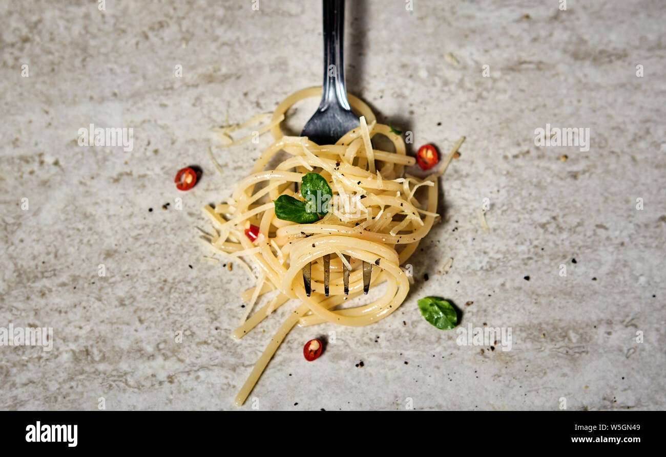 Fork spaghetti place text hi-res stock photography and images - Alamy