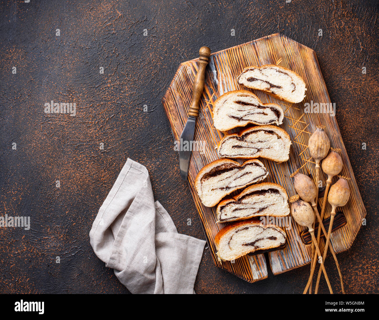 Sweet bread with poppy seeds Stock Photo - Alamy