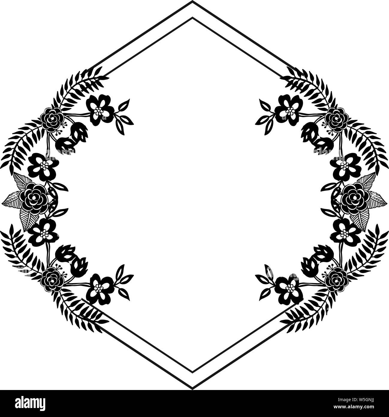 Template of invitation card, shape flower frame unique. Vector ...