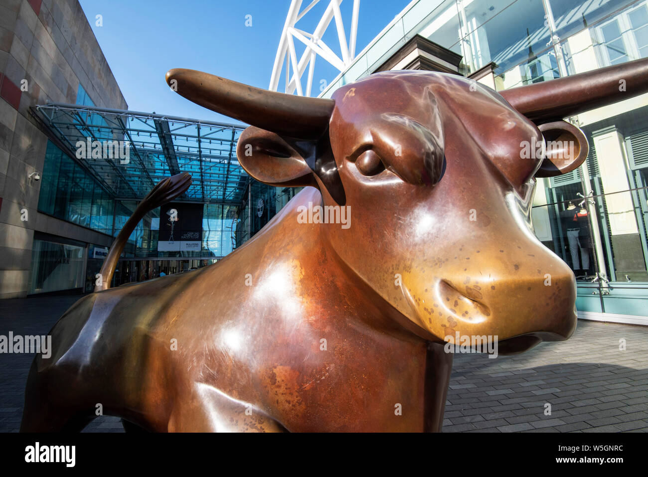 Bull Sculpture at the Bullring in Birmingham City, West Midlands ...