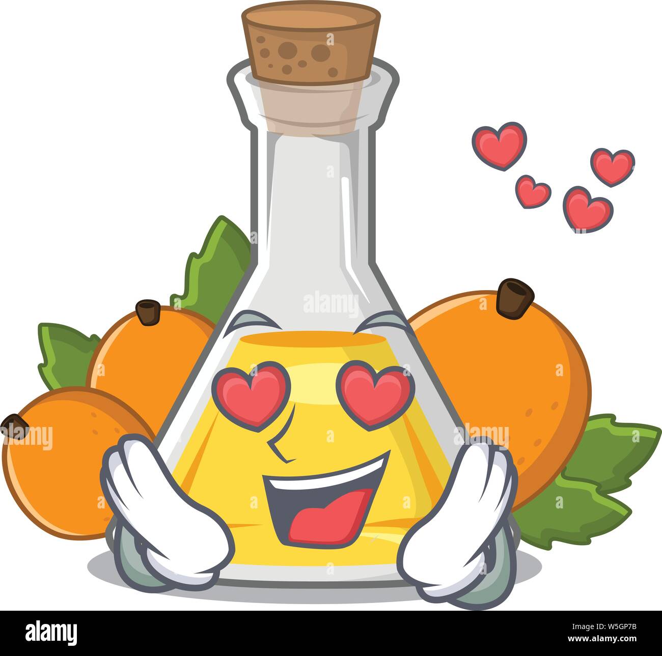 In love apricot oil in the cartoon shape vector illustration Stock ...