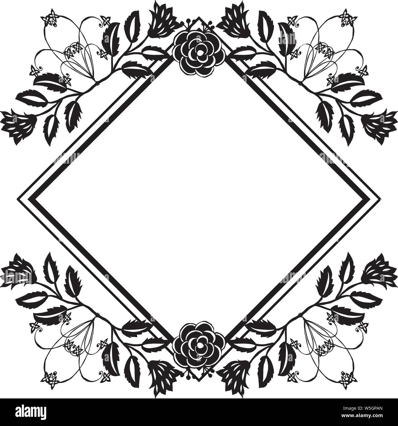 Various shape of floral frame, design blossom flower, template for ...