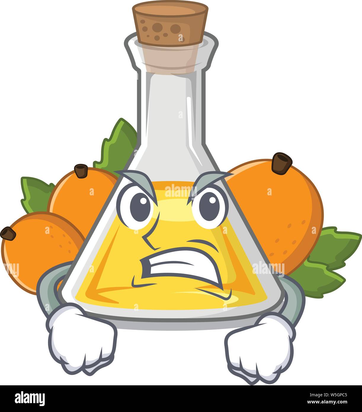 Angry apricot oil in the cartoon shape vector illustration Stock Vector ...