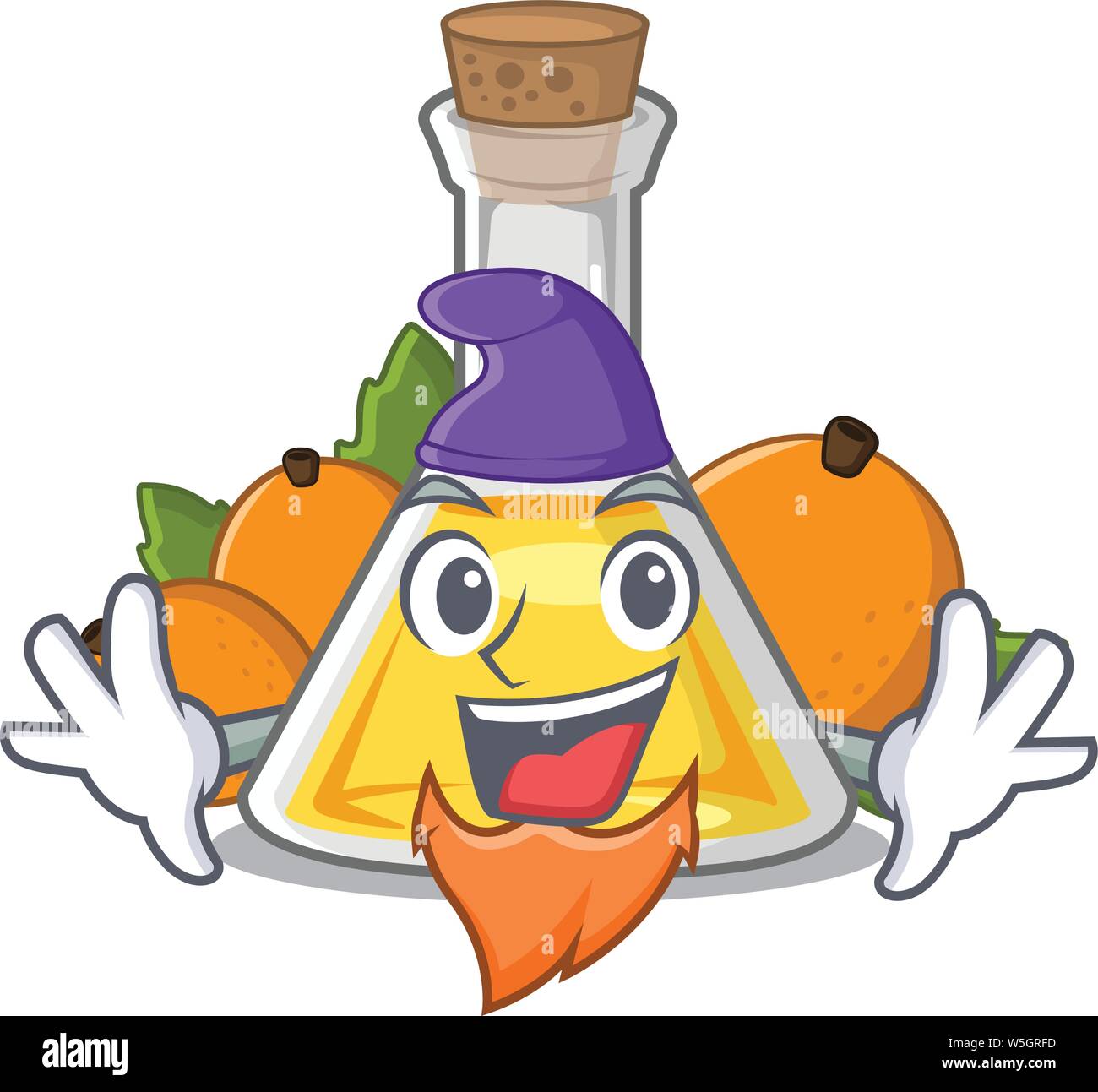 Elf apricot oil in the character bottle vector illustration Stock ...