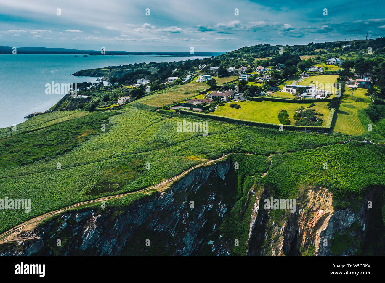 Aerial view Irish coastline in Howth, Dublin Stock Photo - Alamy
