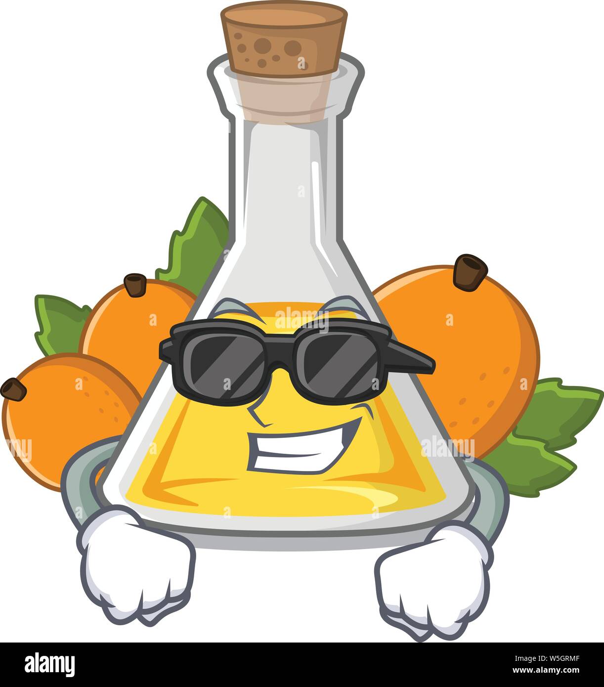 Super cool apricot oil isolated with the mascot vector illustration ...
