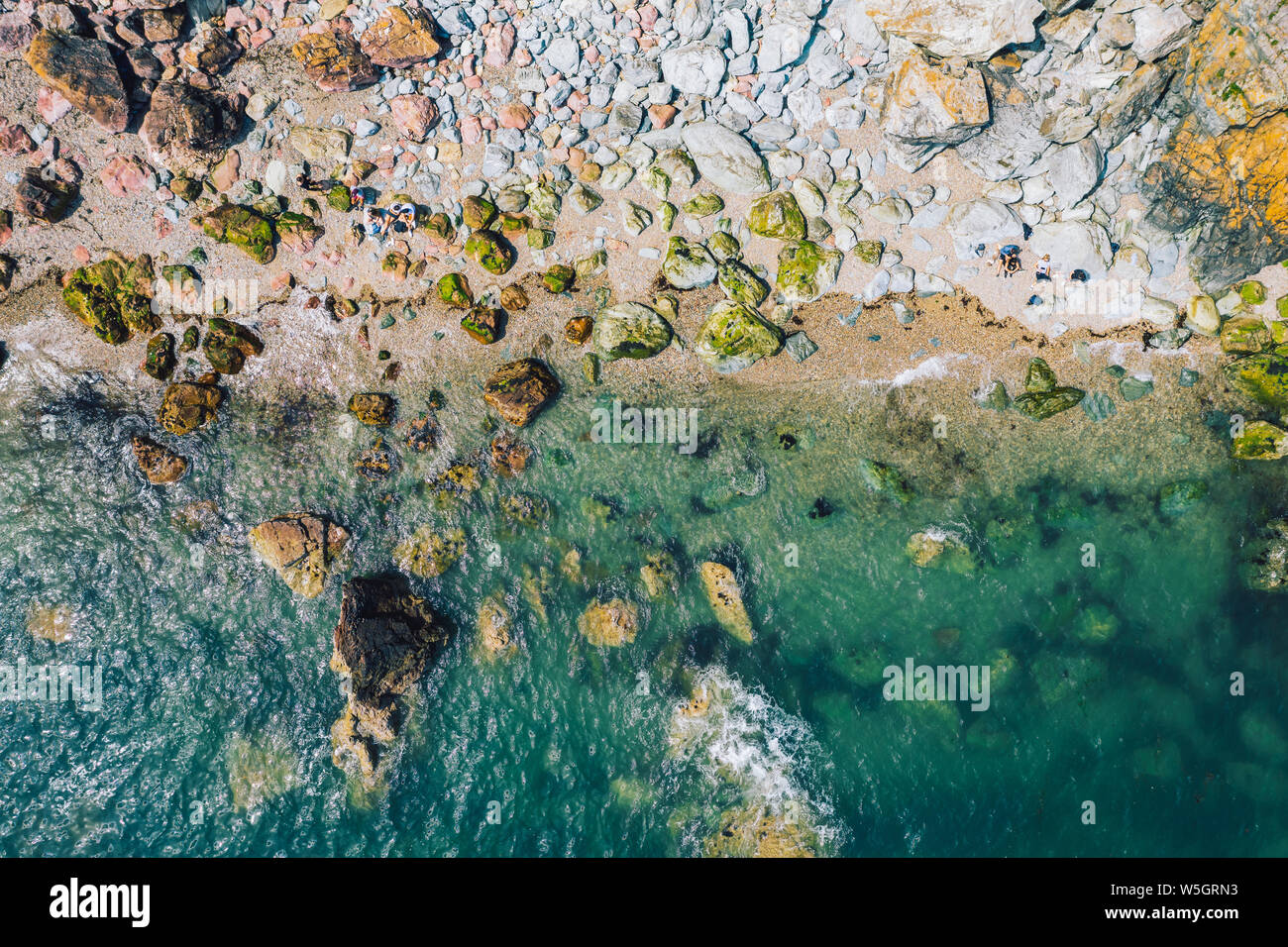 Aerial top view Irish coastline in Howth, Dublin Stock Photo - Alamy