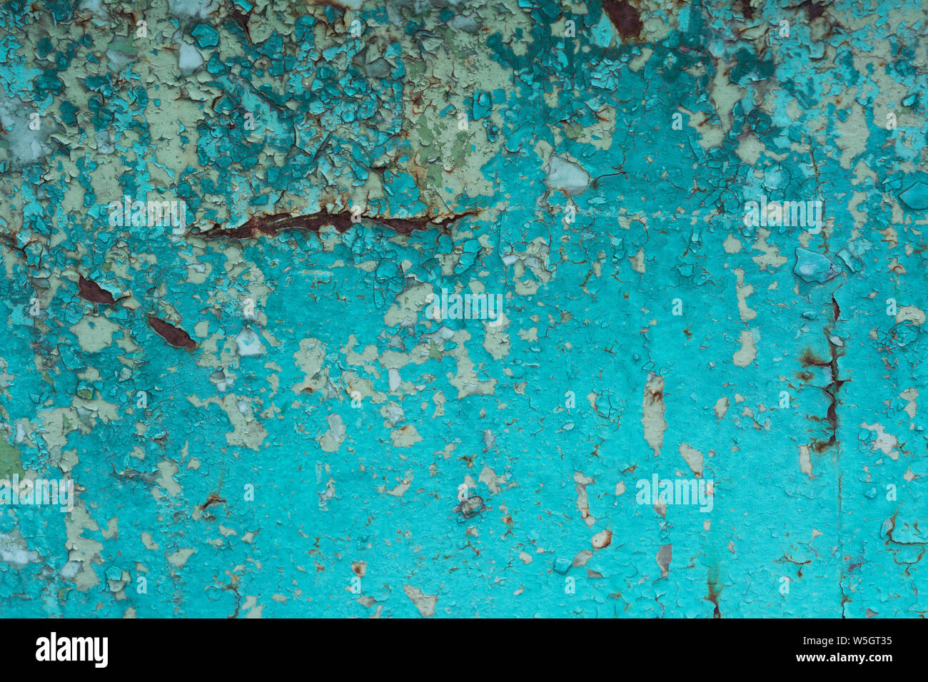 Old blue distressed paint and rusted metal background. Grunge texture ...