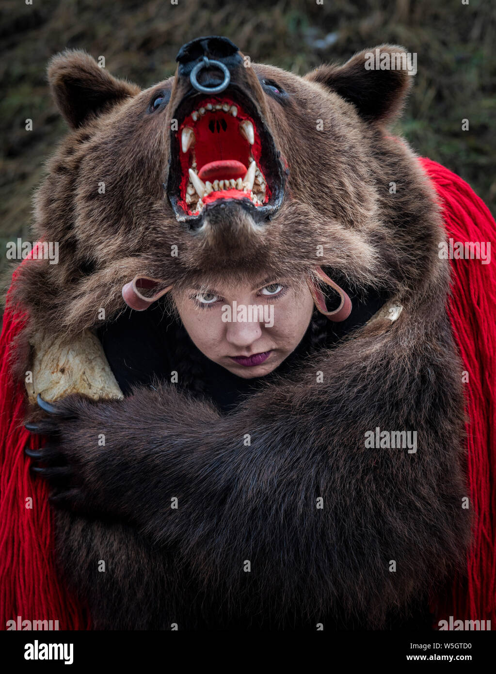 New Year Bear Dancing Festival, Comanesti, Moldova, Romania, Europe ...