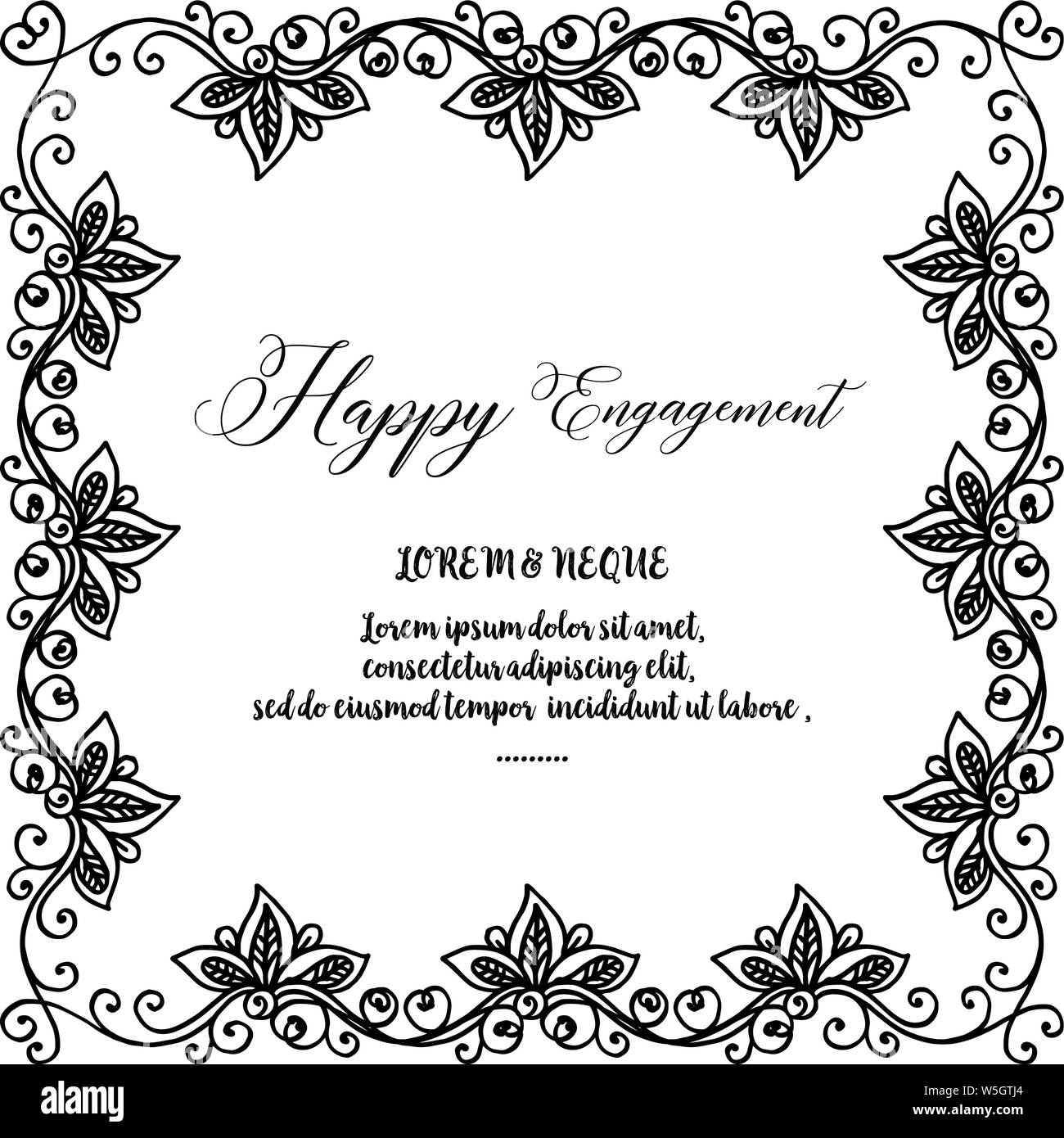 Invitation happy engagement, design elegant card, decoration beautiful ...
