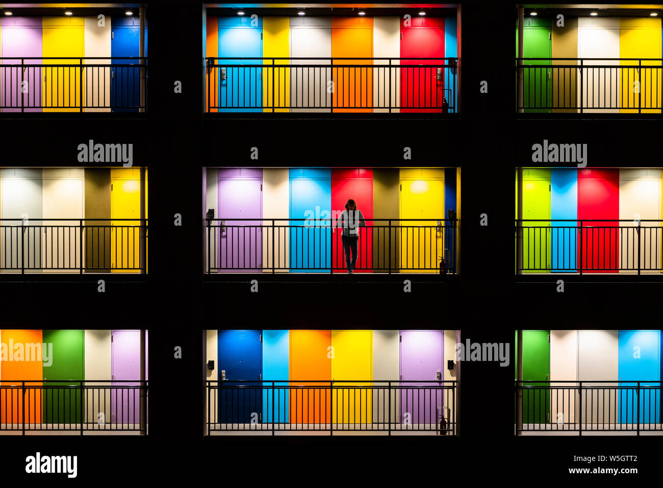 Colourful doors of Soho house, Tokyo, Japan, Asia Stock Photo - Alamy