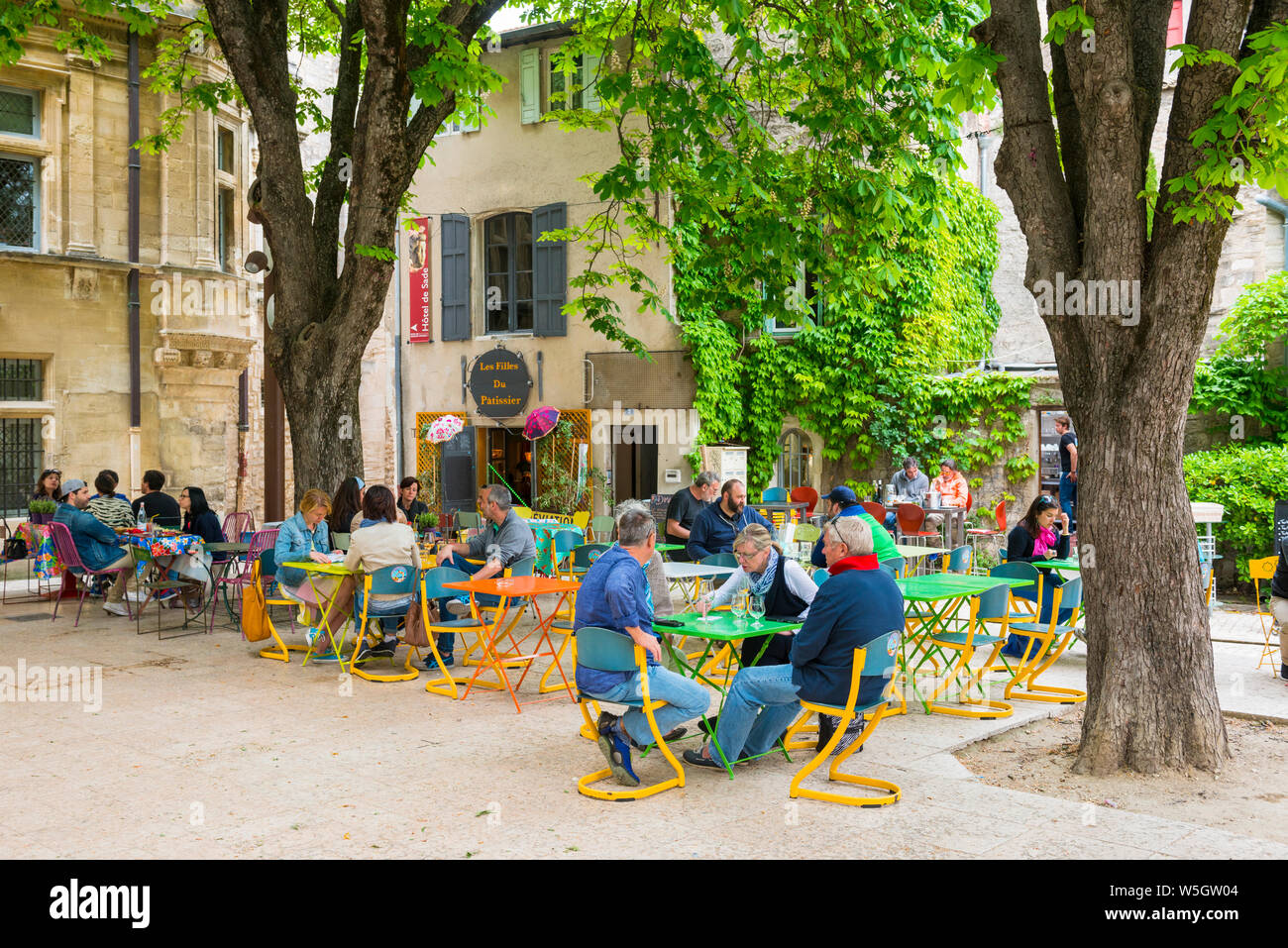 Town square, St. Remy de Provence, Provence, France, Europe Stock Photo ...